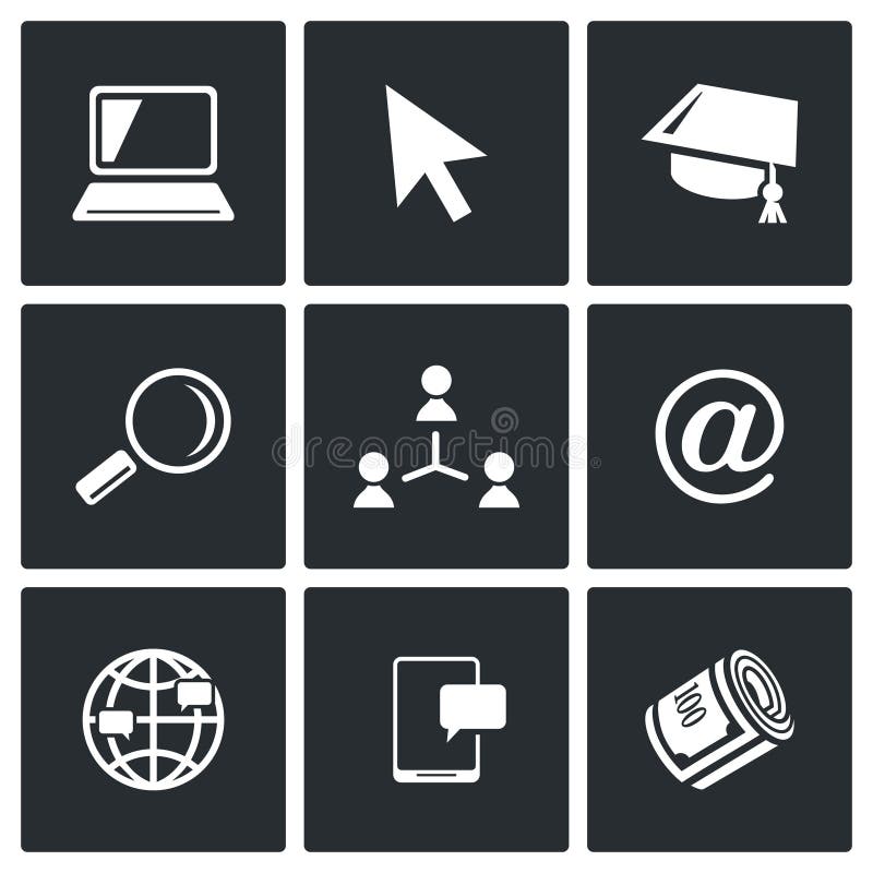 Computer Literacy Icons Set. Vector Illustration. Stock Illustration ...