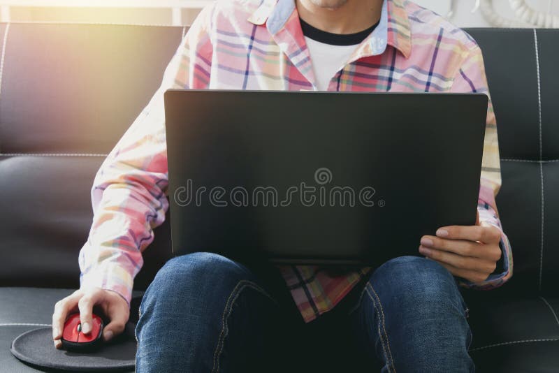 Computer in the Living Room Stock Photo - Image of lifestyle, device ...