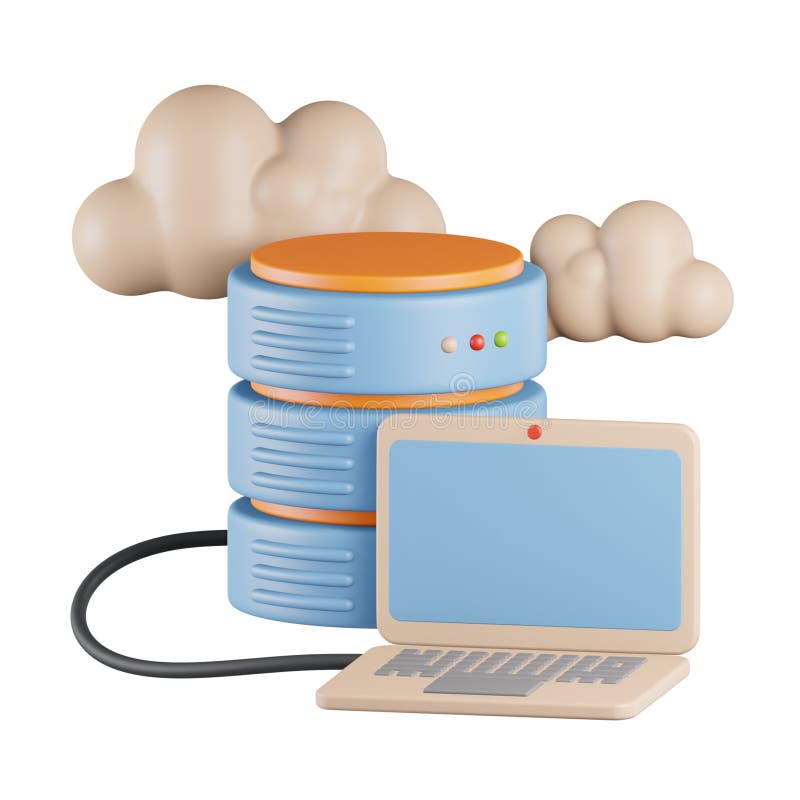 Computer Load Database 3D Icon Stock Illustration - Illustration of ...