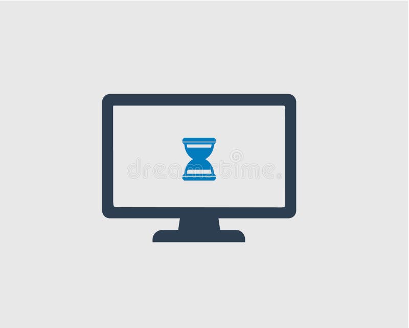 Computer Loading Icon. stock vector. Illustration of digital - 136614171