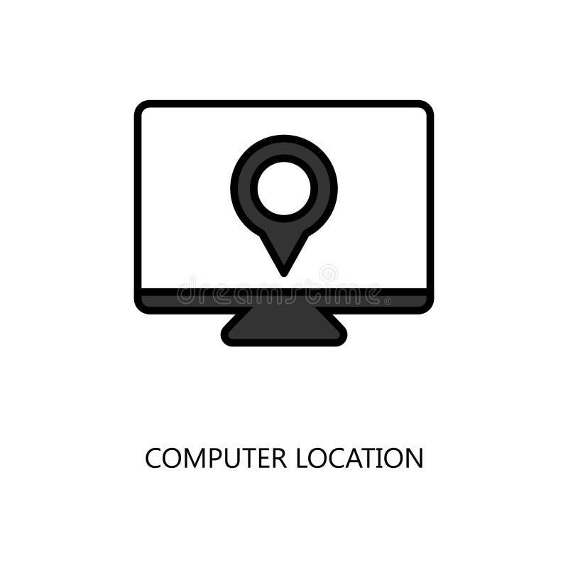 Computer Location Icon. Trendy Flat Vector Computer Location Icon on ...