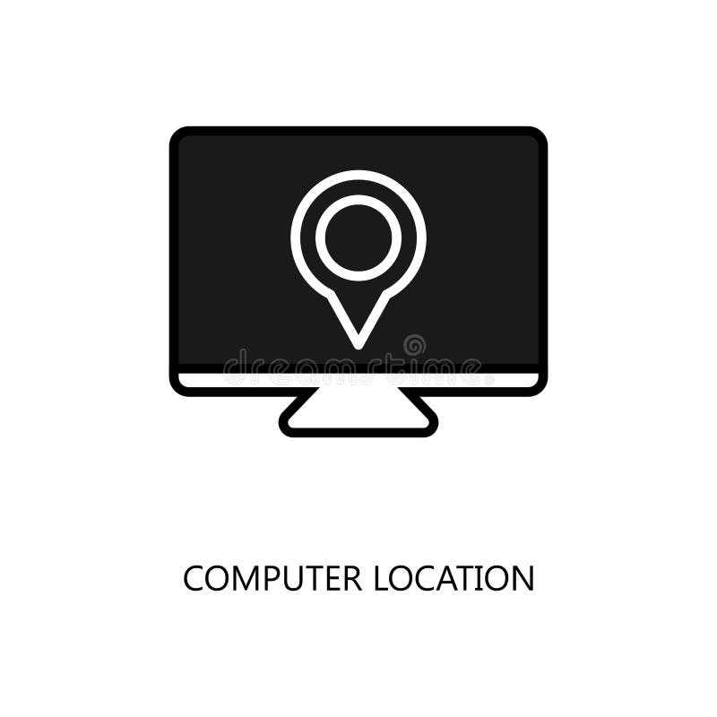 Computer Location Icon. Trendy Flat Vector Computer Location Icon on ...