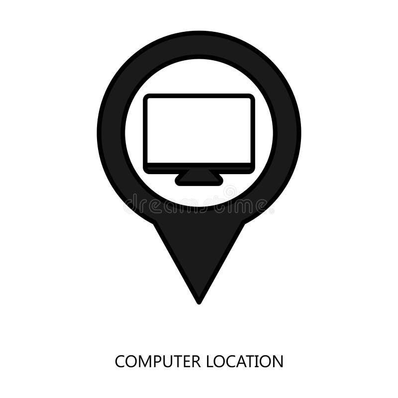 Computer Location Icon. Trendy Flat Vector Computer Location Icon on ...