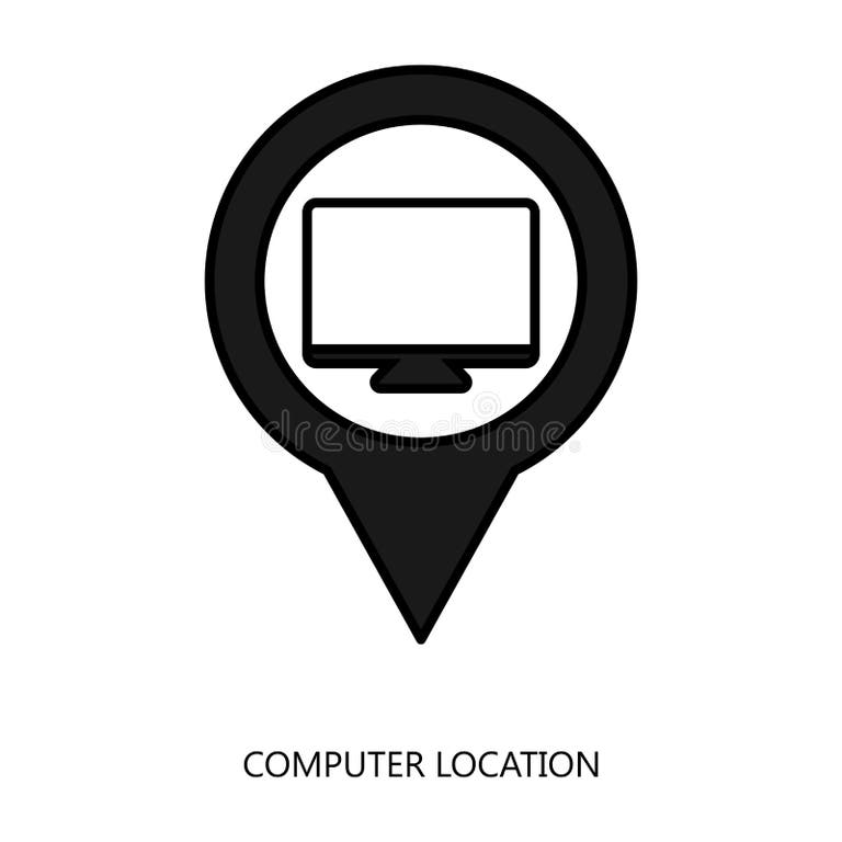 Computer Location Icon. Trendy Flat Vector Computer Location Icon on ...