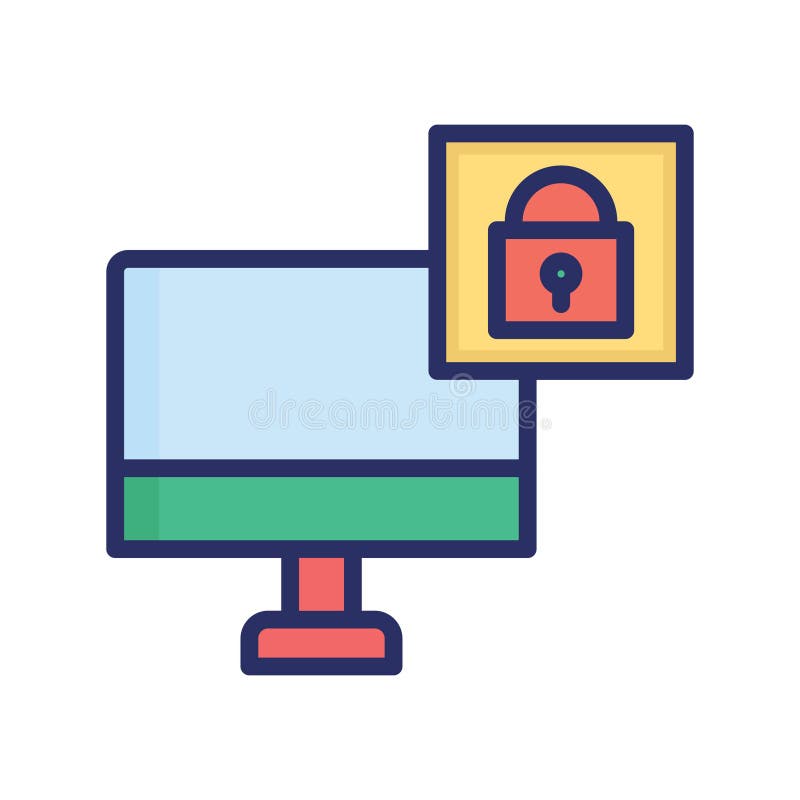 Computer Lock Icon Which Can Easily Modify or Edit Stock Vector ...