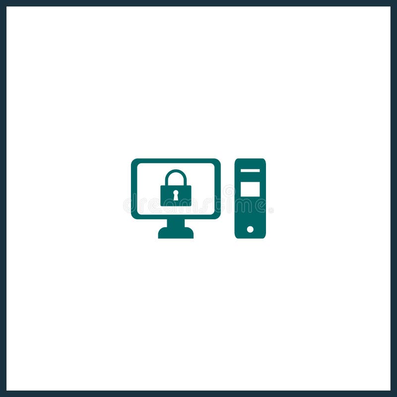 Computer with Lock Isolated Icon. Lock Isolated Icon Stock Vector ...