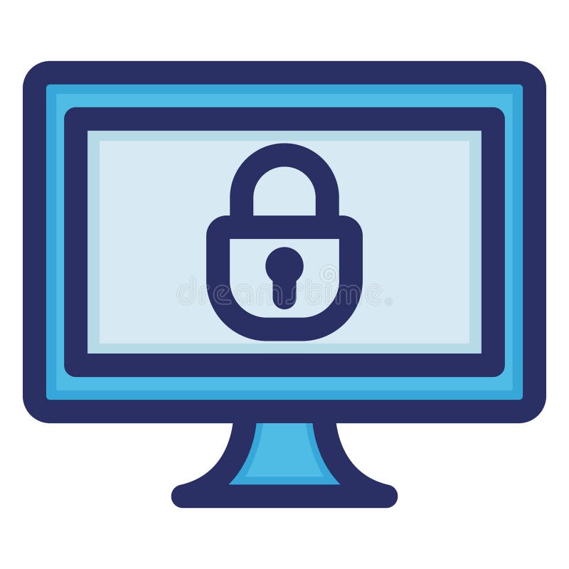 Computer, Lock Isolated Vector Icon Which Can Easily Modify or Edit ...