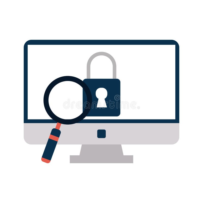 Locked computer stock vector. Illustration of locked - 25864104