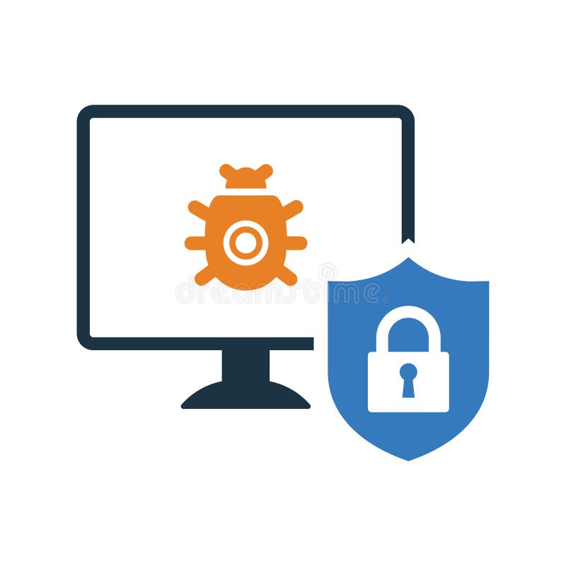 Computer, Locked, Virus Icon. Editable Vector Logo Stock Illustration ...