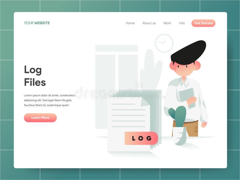 Computer Log File Illustration Concept. Modern Design Concept of Web ...