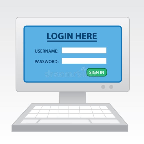 Computer Login stock vector. Illustration of keyboard - 35186071