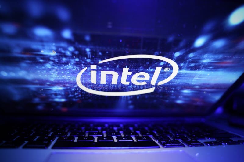Computer with the Logo of Intel Corporation Editorial Photo - Image of ...