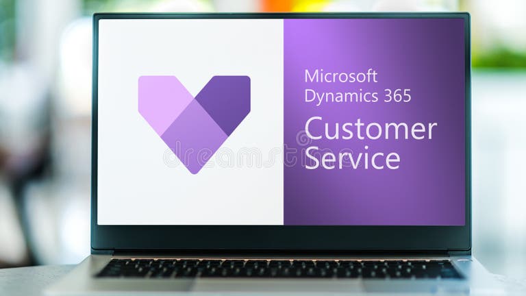 Computer with Logo of Microsoft Dynamics 365 Customer Service Editorial ...