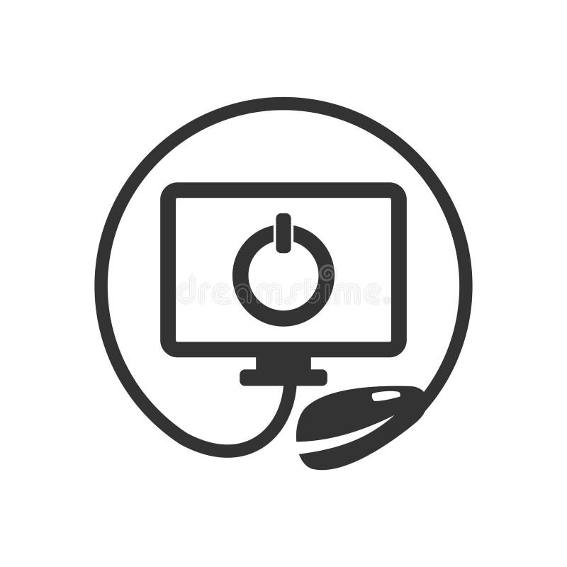 Computer Logo Template. Icon Illustration Brand Identity. Isolated and ...