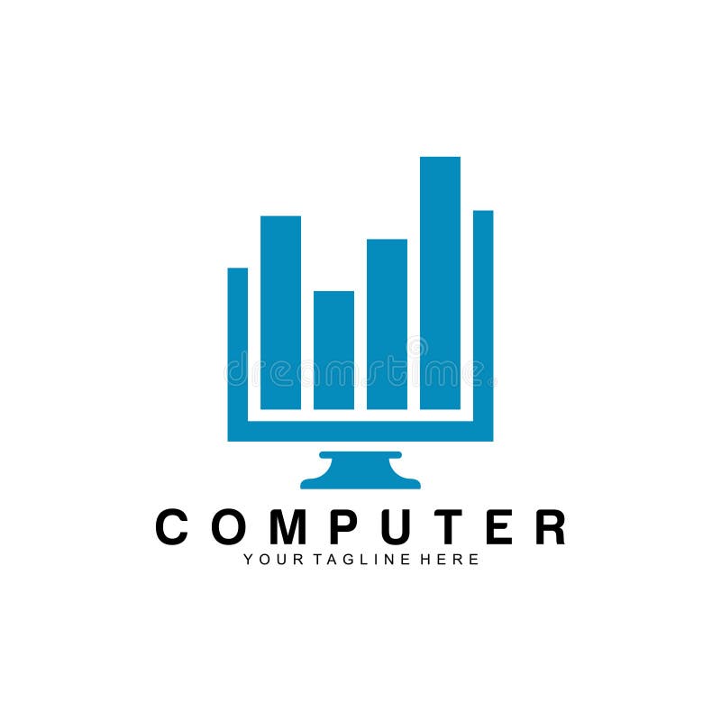 Computer Logo Vector Design Template Stock Vector - Illustration of ...