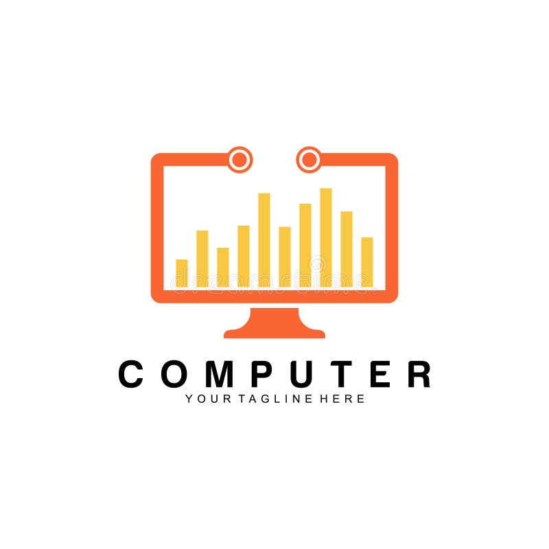 Computer Logo Vector Design Template Stock Vector - Illustration of ...