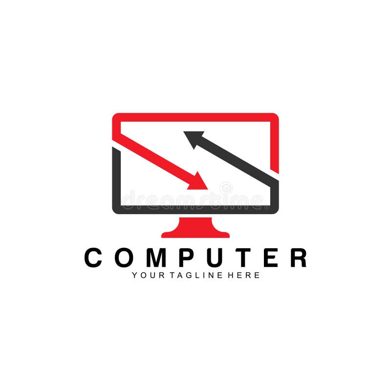Computer Logo Vector Design Template Stock Vector - Illustration of ...