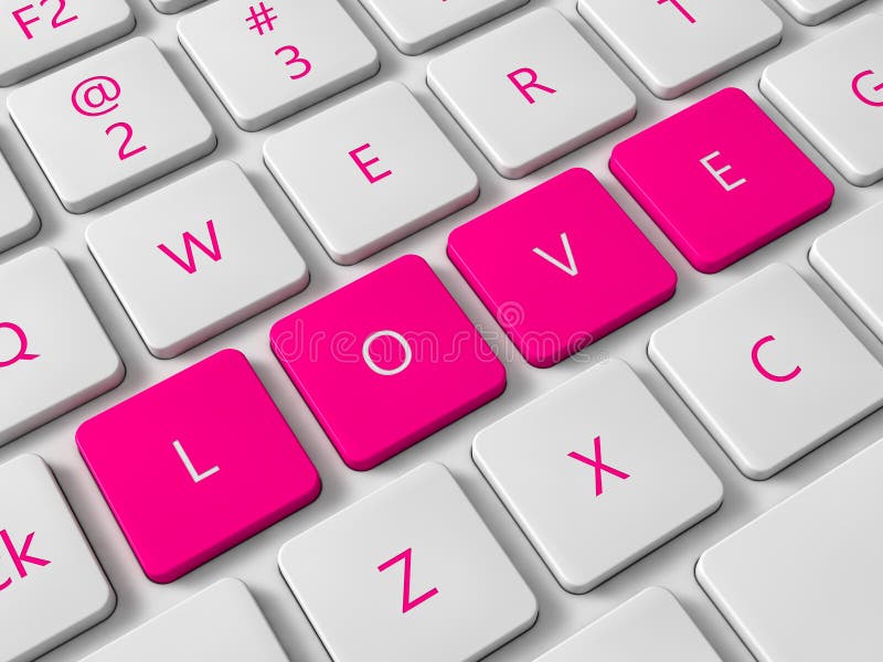 Computer love stock illustration. Illustration of concept - 45936626
