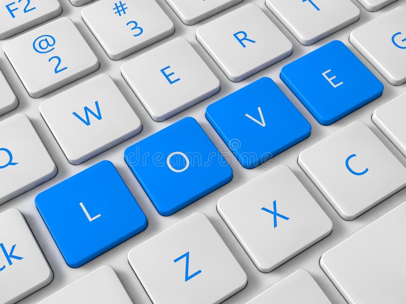 Computer love stock illustration. Illustration of text - 45936704