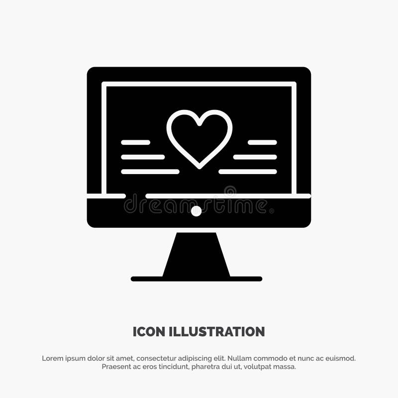Computer, Love, Heart, Wedding Solid Glyph Icon Vector Stock Vector ...