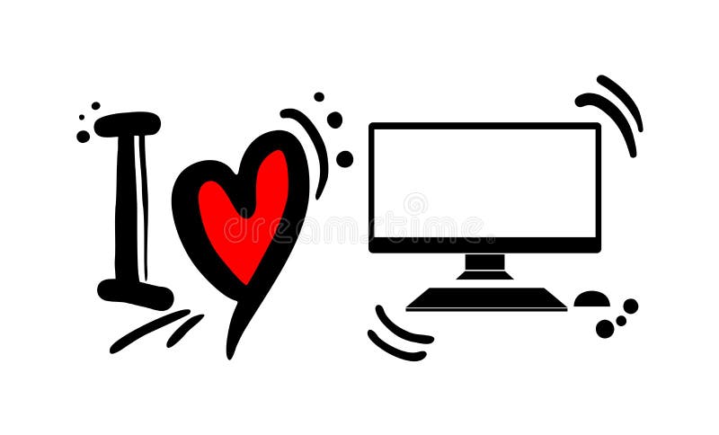 Computer love message stock vector. Illustration of design - 130426652
