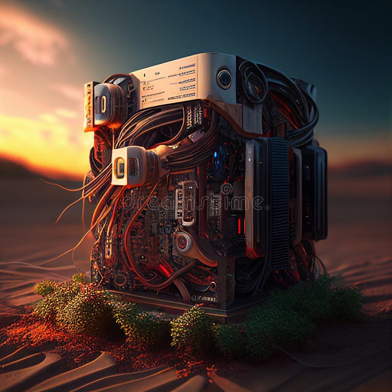 Computer Machine Radio Electronic System Nature Art 3d Stock ...