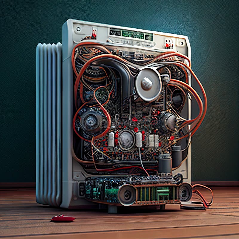 Computer Machine Radio Electronic System Nature Art 3d Stock ...