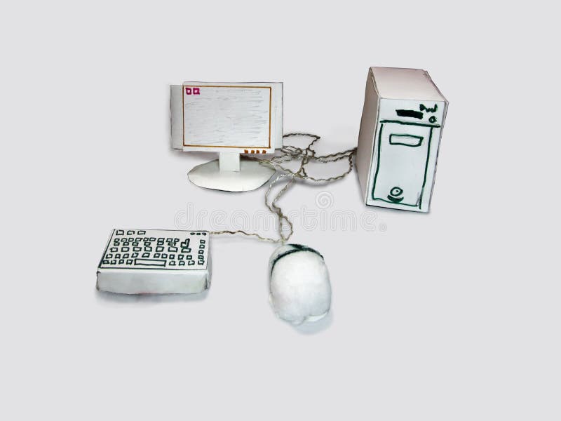 The computer made of paper stock photo. Image of simple - 81822976