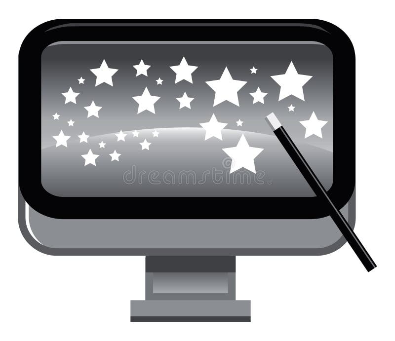 Computer magic stock vector. Illustration of panel, cartoon - 14562458