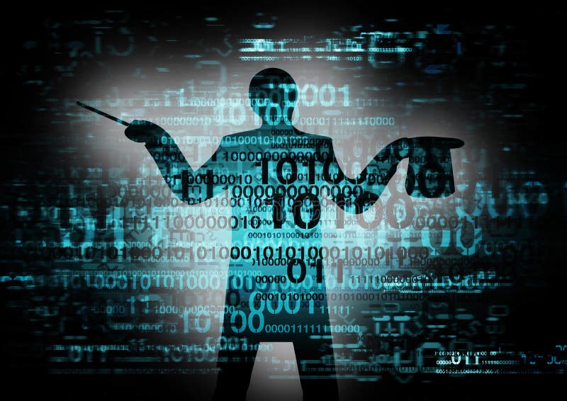 Hacker Face Made with Numbers Stock Illustration - Illustration of ...