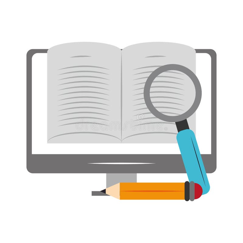 Magnifying Glass Over Book Stock Illustrations – 268 Magnifying Glass ...