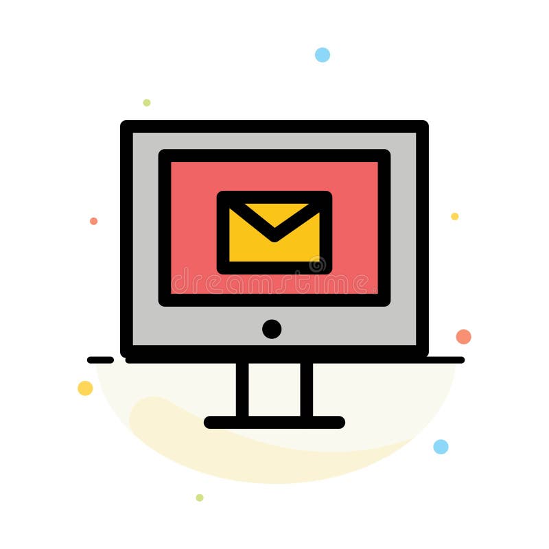 Computer, Mail, Chat, Service Abstract Flat Color Icon Template Stock ...