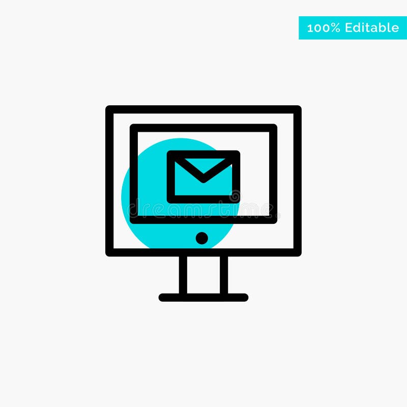 Computer, Mail, Chat, Service Turquoise Highlight Circle Point Vector ...