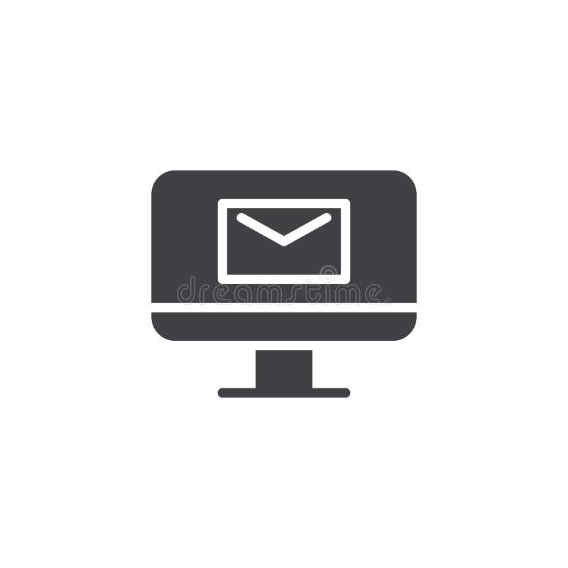 Computer Email Message Line Icon Stock Vector - Illustration of device ...