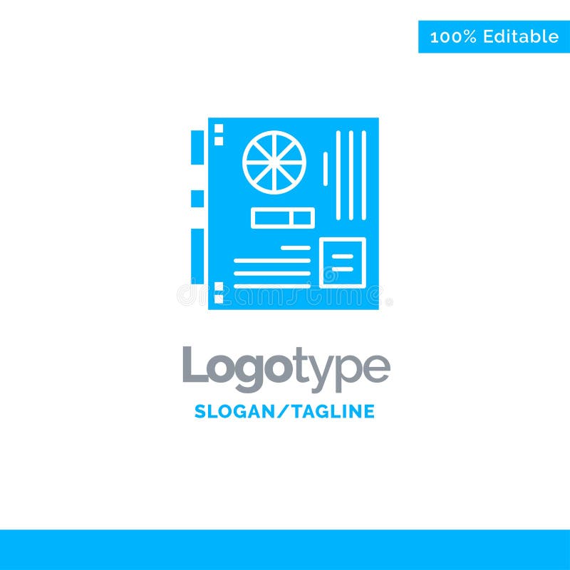 Computer, Main, Mainboard, Mother, Motherboard Blue Solid Logo Template ...
