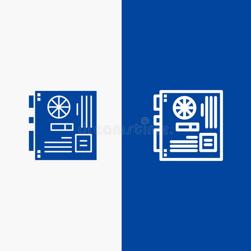 Computer, Main, Mainboard, Mother, Motherboard Line and Glyph Solid ...
