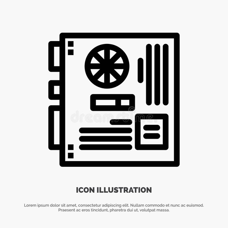 Computer, Main, Mainboard, Mother, Motherboard Line Icon Vector Stock ...