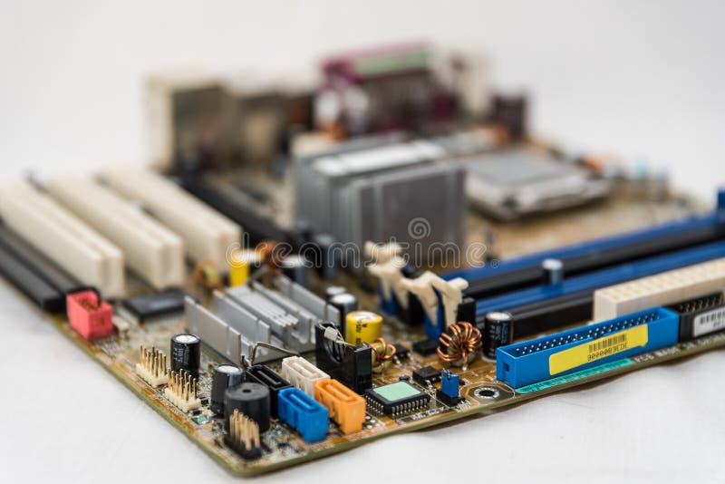 Computer Mainboard - Close-up Stock Photo - Image of processing, bios ...