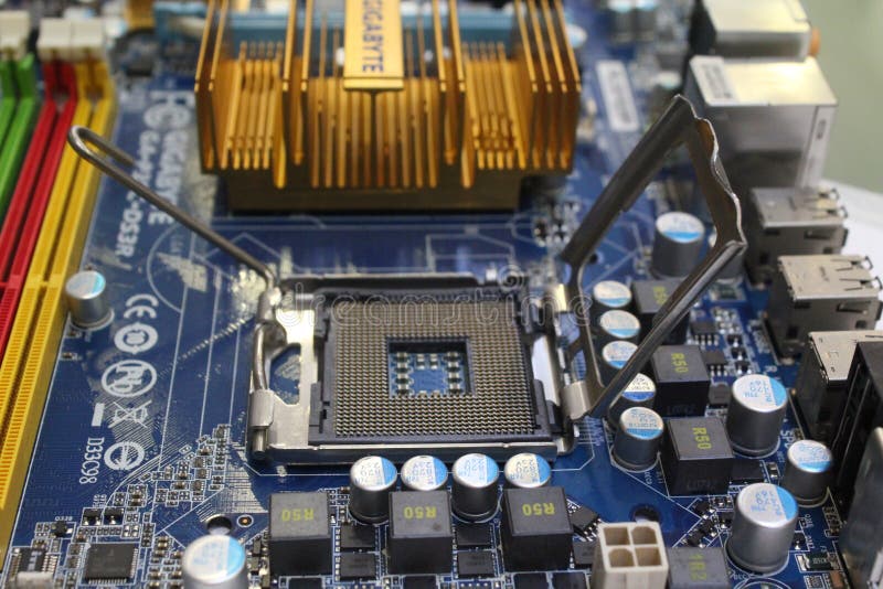 Computer Mainboard CPU-Sockel Und Stockbild - Bild von kühler ...