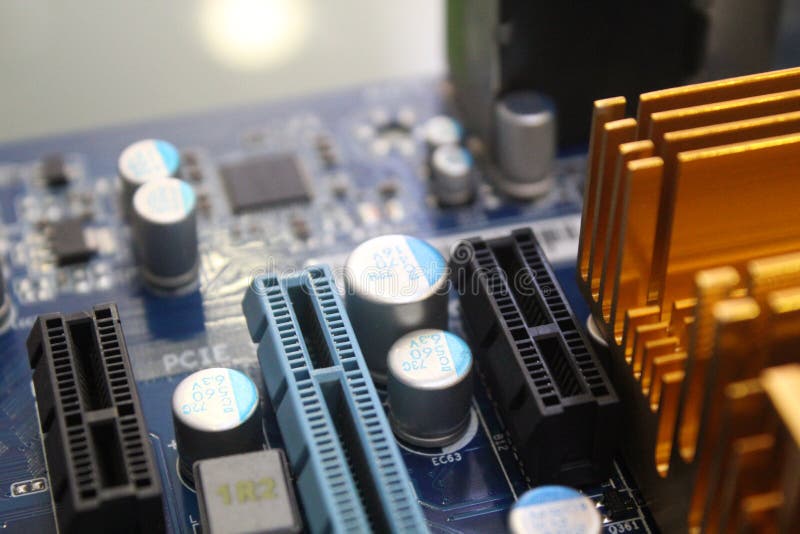 Computer Mainboard Cpu Socket and Pci Sokket Stock Image - Image of ...