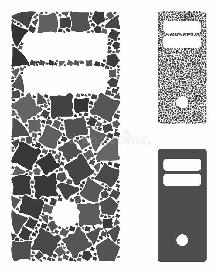 Computer Mainframe Composition Icon of Joggly Pieces Stock Illustration ...