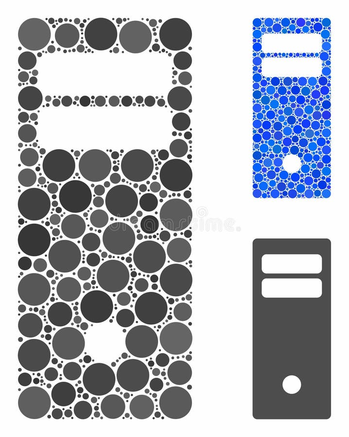 Computer Mainframe Mosaic Icon of Spheric Items Stock Vector ...