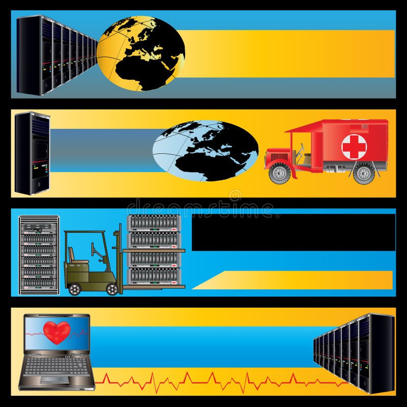 Computer Maintenance Banners Stock Vector - Illustration of flyer ...