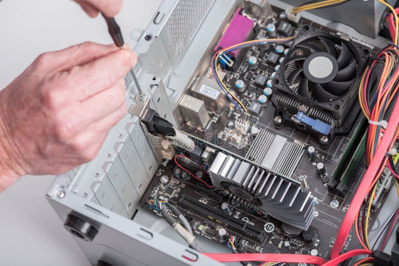 Computer maintenance stock image. Image of installing - 61841901