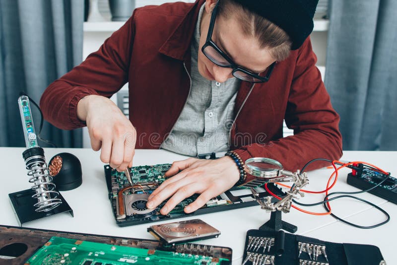 Computer Maintenance Service Components Repair Stock Image - Image of ...