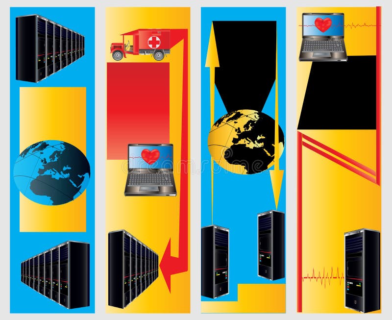 Computer Maintenance Web Banners Stock Vector - Illustration of ...