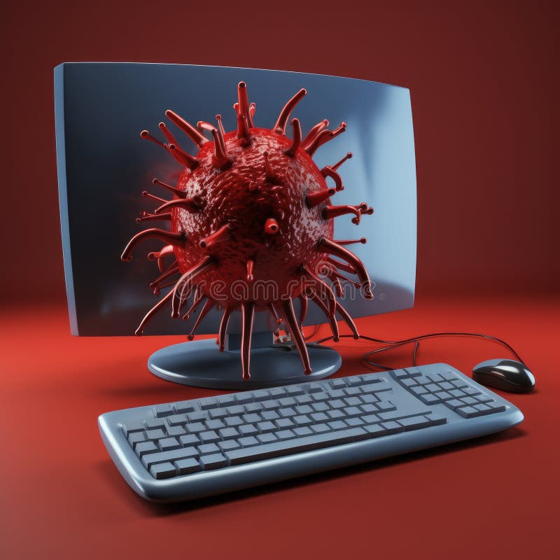Computer Malware Virus Image Generative AI Stock Illustration ...