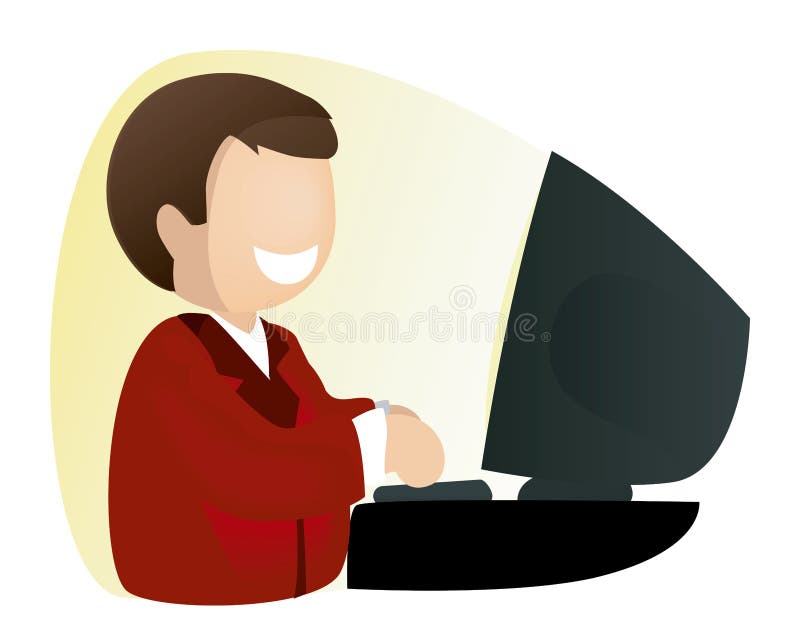 Happy Computers stock vector. Illustration of monitor - 18323350