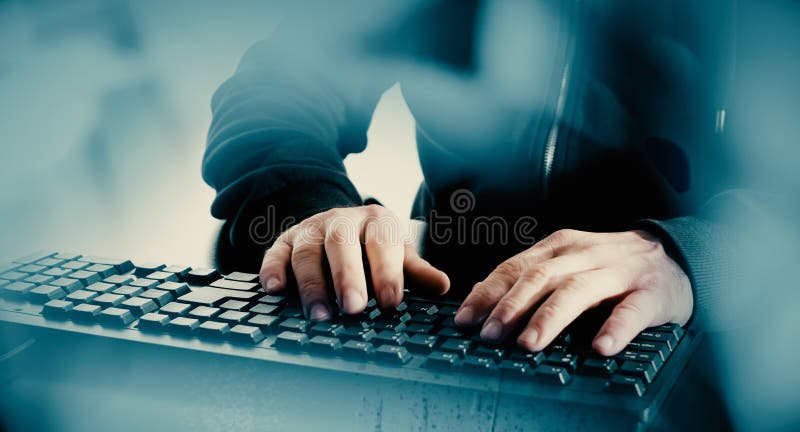 Computer Man Hacker Typing On Keyboard Stock Image Image Of Keyboard Hacking 73046419 3738