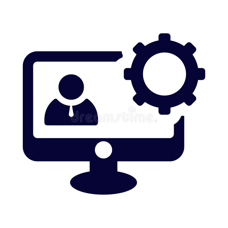 Computer, Man, Monitor, Management, Gear, Administration Icon Stock ...